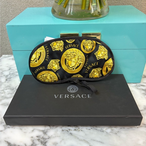Versace | Accessories | Nib Authentic Versace Black Gold Fabric Eye ...